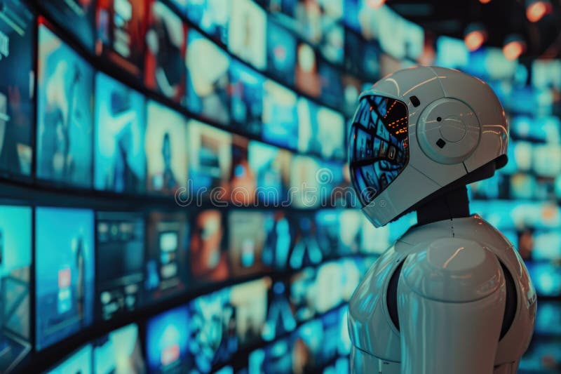 Robot in a Control Room Analyzing Data from Multiple Surveillance ... Robot in a Control Room Analyzing Data from Multiple Surveillance ...