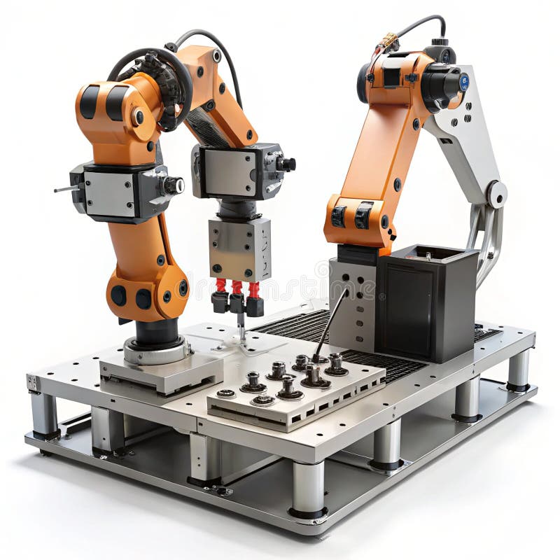 Robot Control System with Manual Controllers and Robotic Movement Stock ...