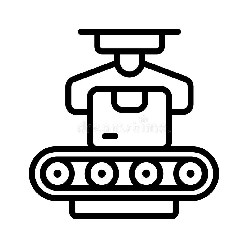 Robot Conveyor, Artificial Intelligence Manufacturing Vector Design ...