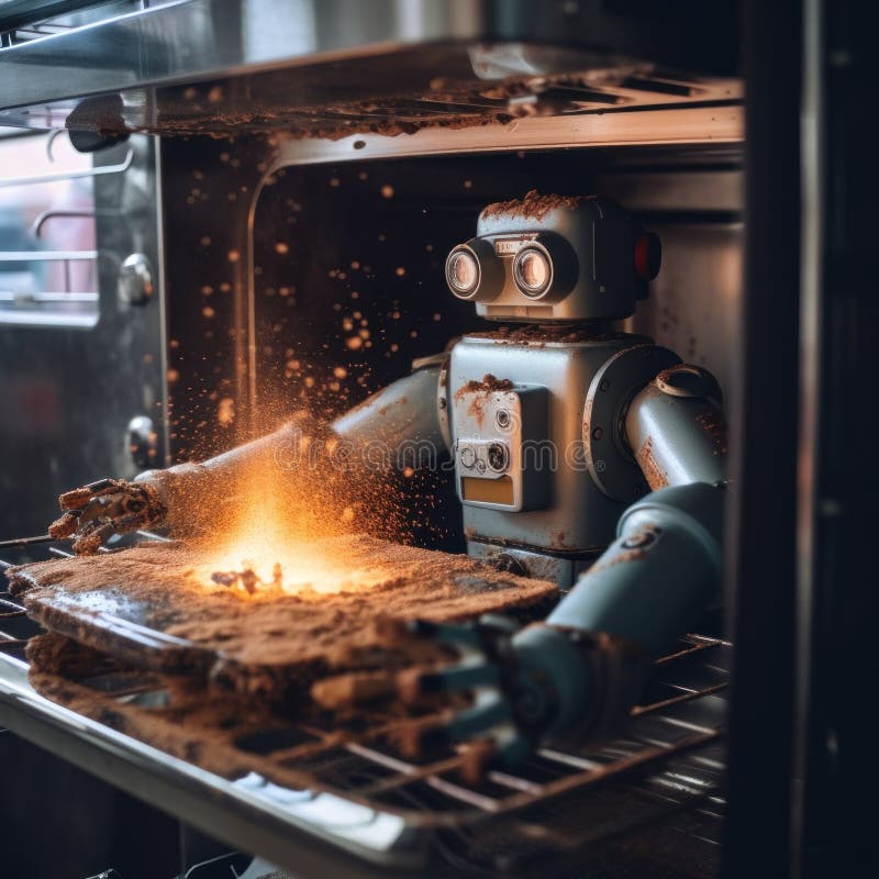 A Robot that is Cooking Food in an Oven. Generative AI Image. Stock ...