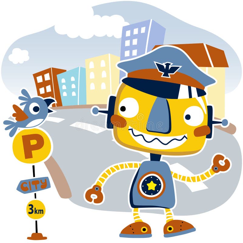 Robot cop stock vector. Illustration of graphic, robot - 100242811