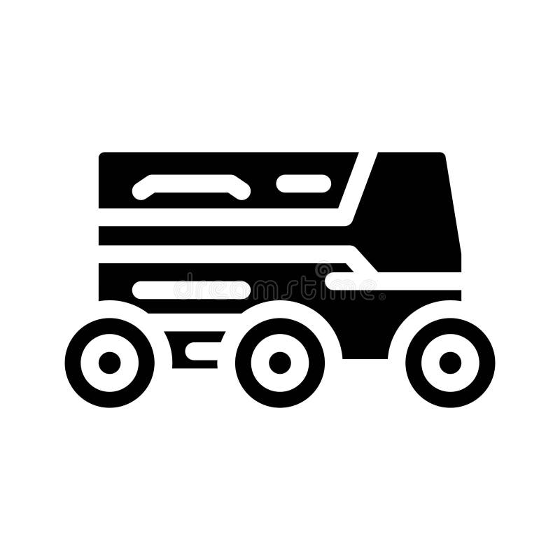 Robot Courier Autonomous Delivery Glyph Icon Vector Illustration Stock ...