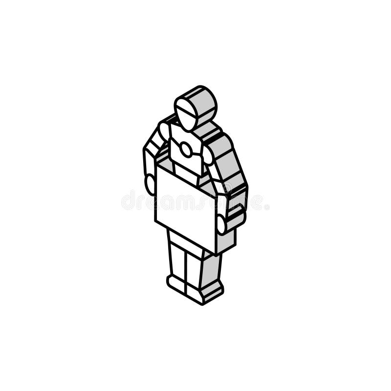 Robot Courier Autonomous Delivery Isometric Icon Vector Illustration ...