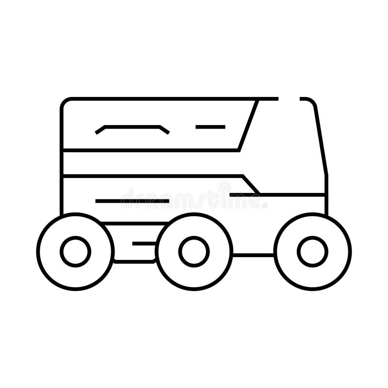 Robot Courier Autonomous Delivery Icon Doodle Illustration Stock ...