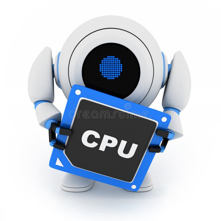 Robot and CPU stock illustration. Illustration of robot - 22408042