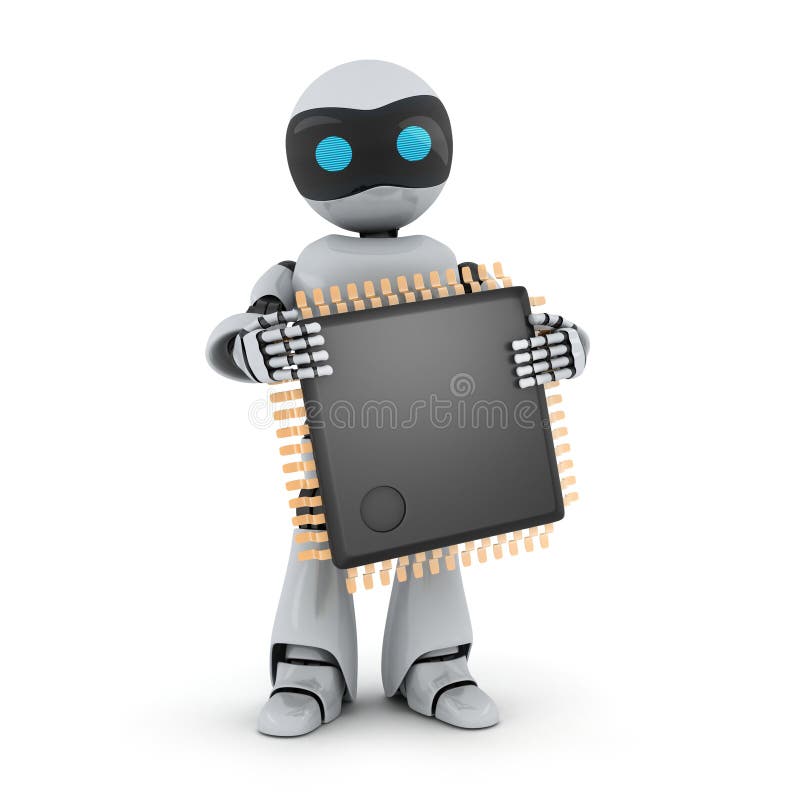 Robot and CPU stock illustration. Illustration of robotic - 71906796