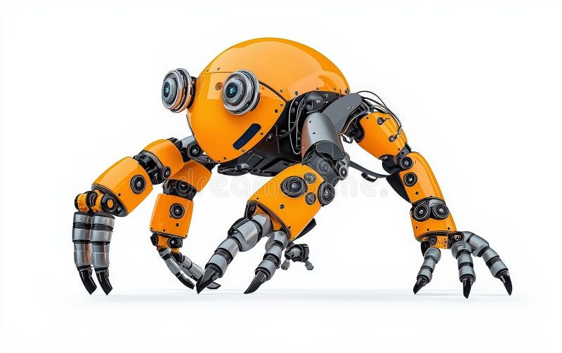 Robot Crab with Mechanical Limbs and Bright Colors Stock Illustration ...