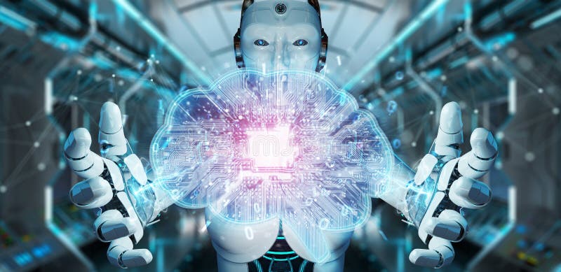 Robot Creating Artificial Intelligence in a Digital Brain 3D Rendering ... Robot Creating Artificial Intelligence in a Digital Brain 3D Rendering ...