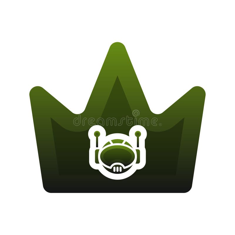 Robot Crown Gradient Logo Design Modern Template Icon Stock Vector ...