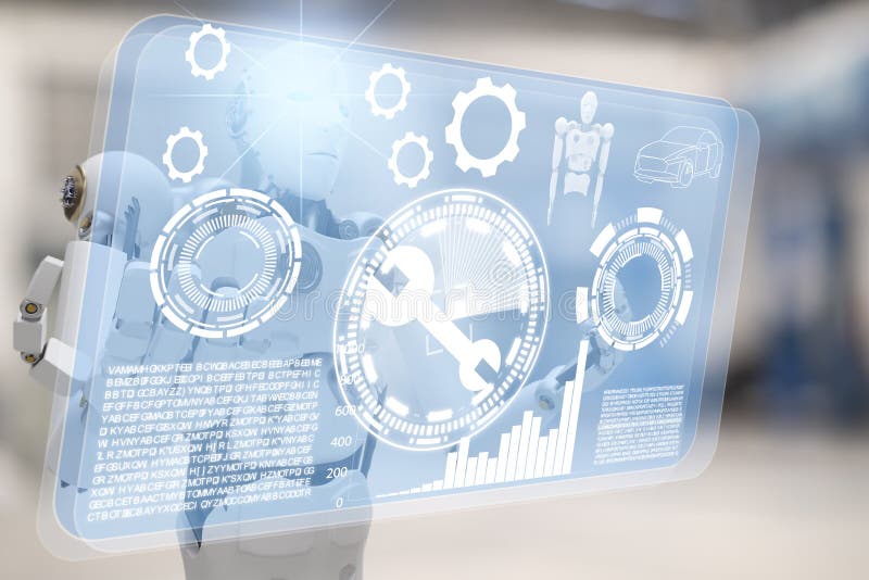 Robot Cyber Future Futuristic Humanoid with Drone Technology ...