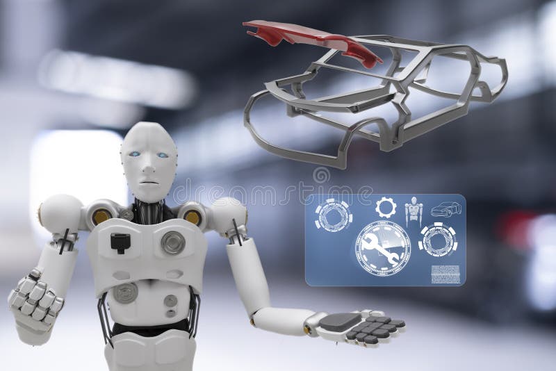 Robot Cyber Future Futuristic Humanoid with Drone Technology ...