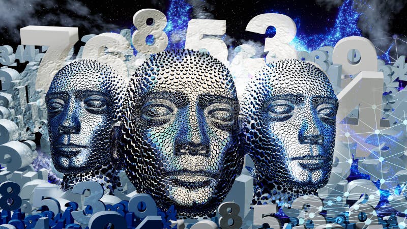 Robot Cyborg Artificial Intelligence Portrait Stock Illustration ...