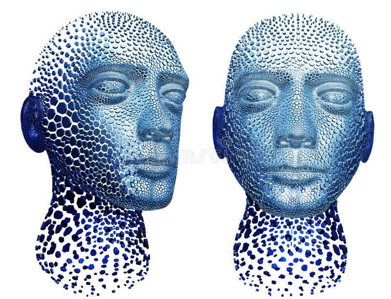 Robot Cyborg Artificial Intelligence Portrait Stock Photo ...