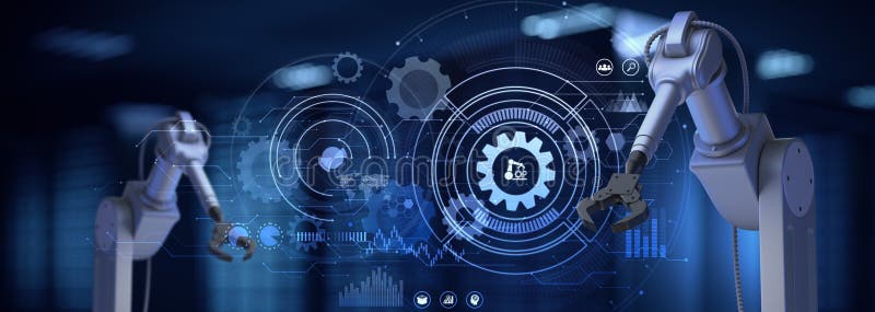 Robot Cyborg 3d Render on Blurred Background. Innovation Technology ...