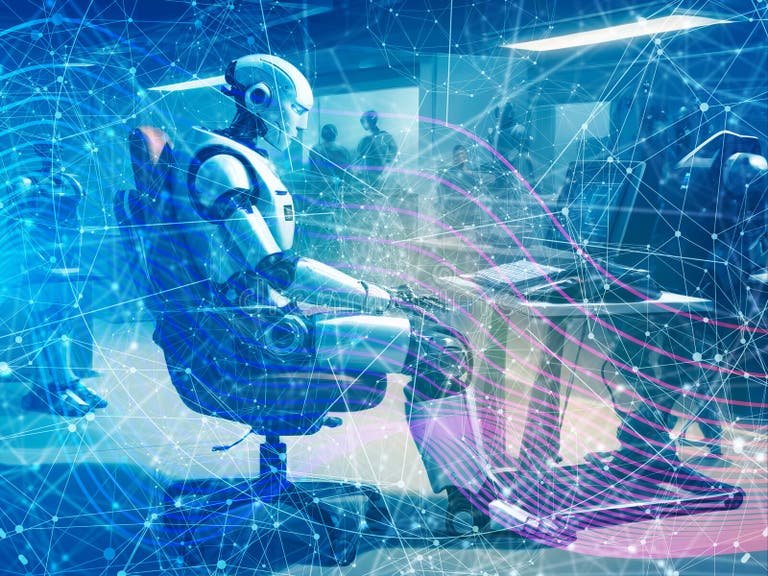 Robot or Cyborg. Electronic Robotic Humanoid Machine. Future Cybernetic ...