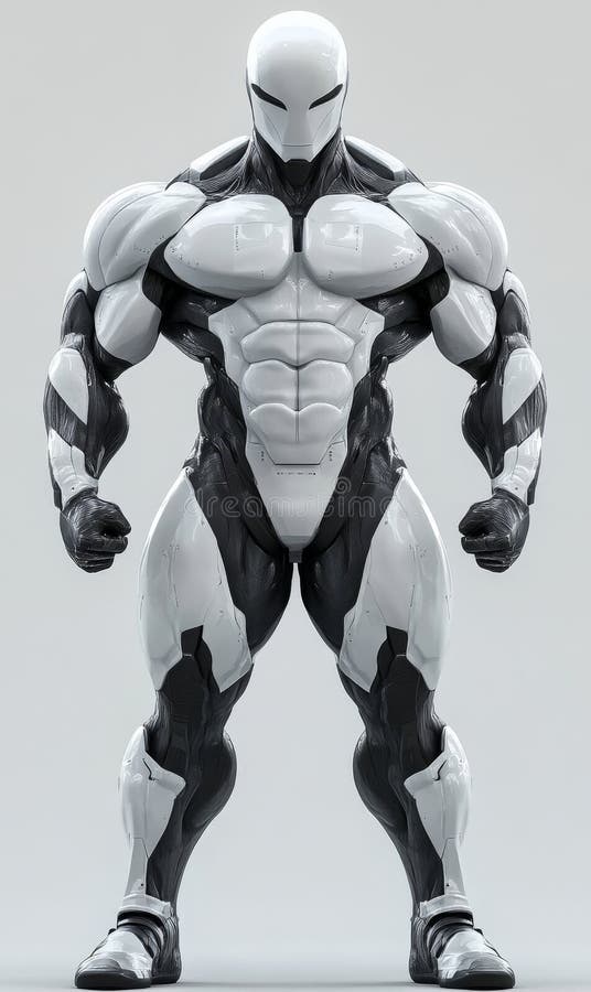 The Robot, a Cyborg Equipped with AI, is Presented in Isolation with ...