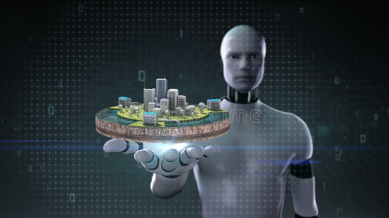 Robot Cyborg Open Palm, Control, Water Power Generation, Purification ...