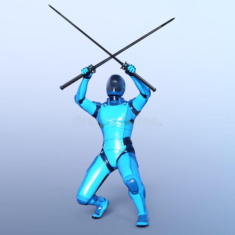 Robot stock illustration. Illustration of person, sword - 69007071