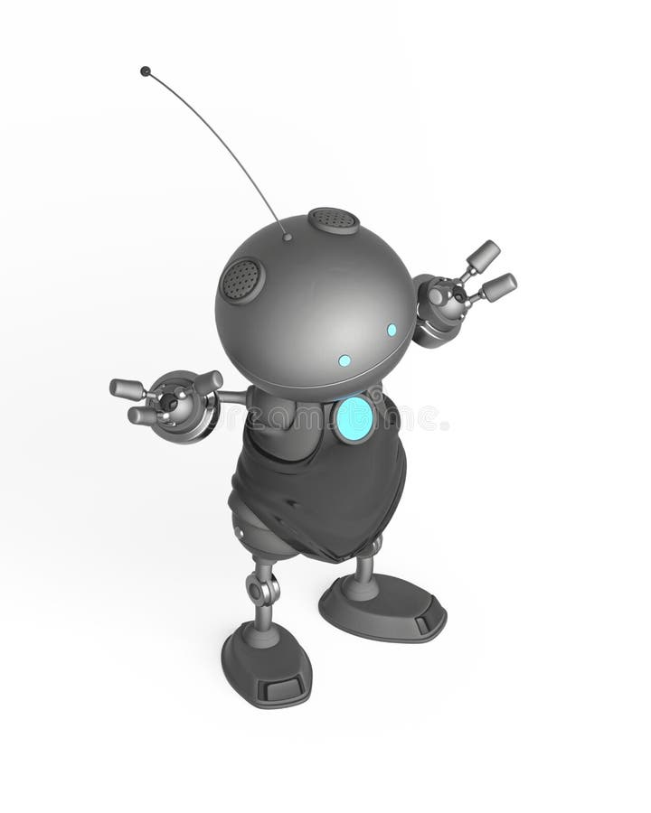 Mini Bot is Speeding Up in White Background Side View Stock ...