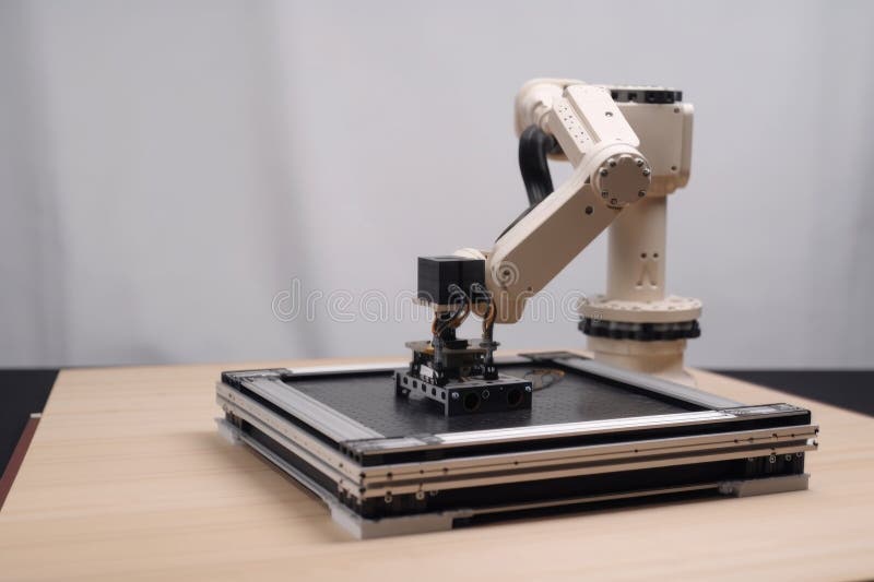 Robot, 3d Printing Components Onto a Moving Platform Stock Illustration ...