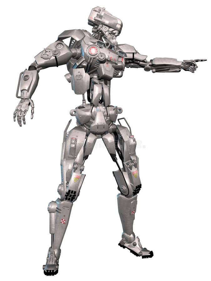 Robot Futuristic Police Armored Mech Weapon Stock Illustration ...