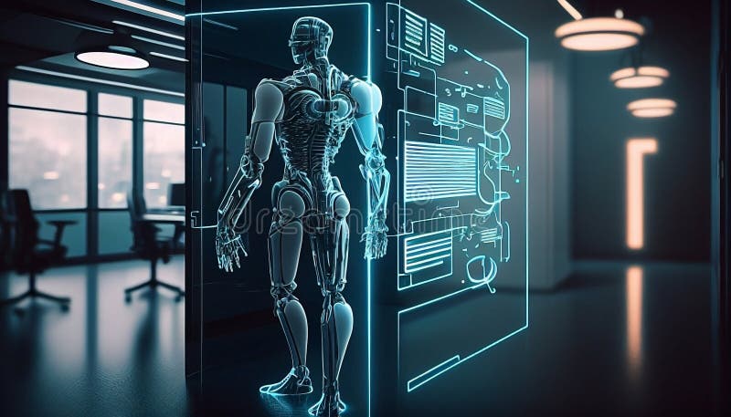 Robot Data Flow Concept Networking. Technology Concept Stock ...