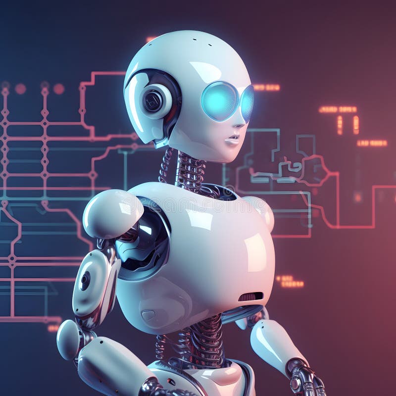 Robot with Data Information. Concept of Chatbot or Ai Assistant. AI ...