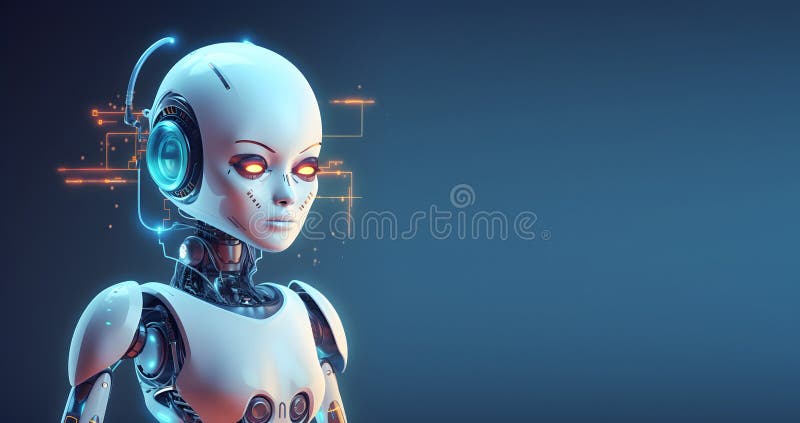 Robot with Data Information. Concept of Chatbot or Ai Assistant. AI ...