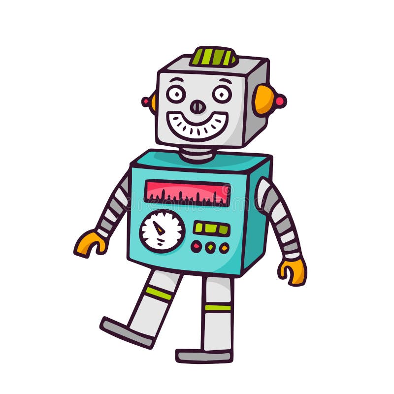 Robot d'automate illustration de vecteur. Illustration du courtoisie ...