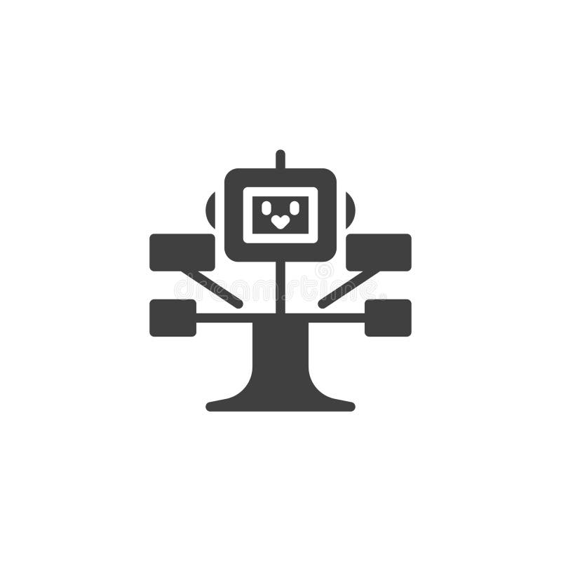 Robot with a Decision Tree Symbol Vector Icon Stock Vector ...