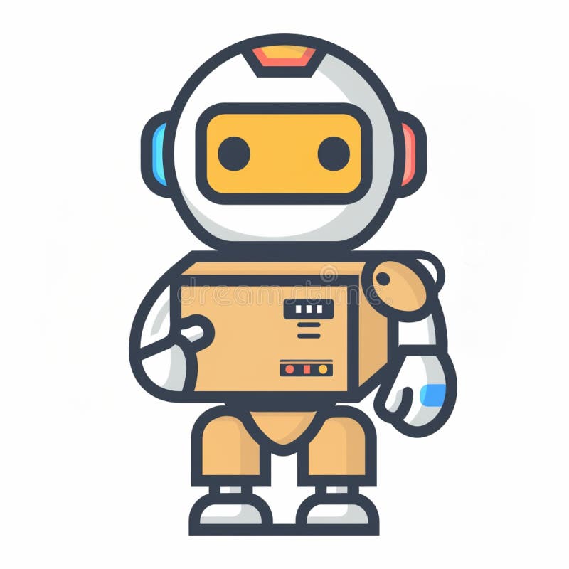 Robot Delivery, Robotic Man Carrying Box, Delivery Worker, Courier ...