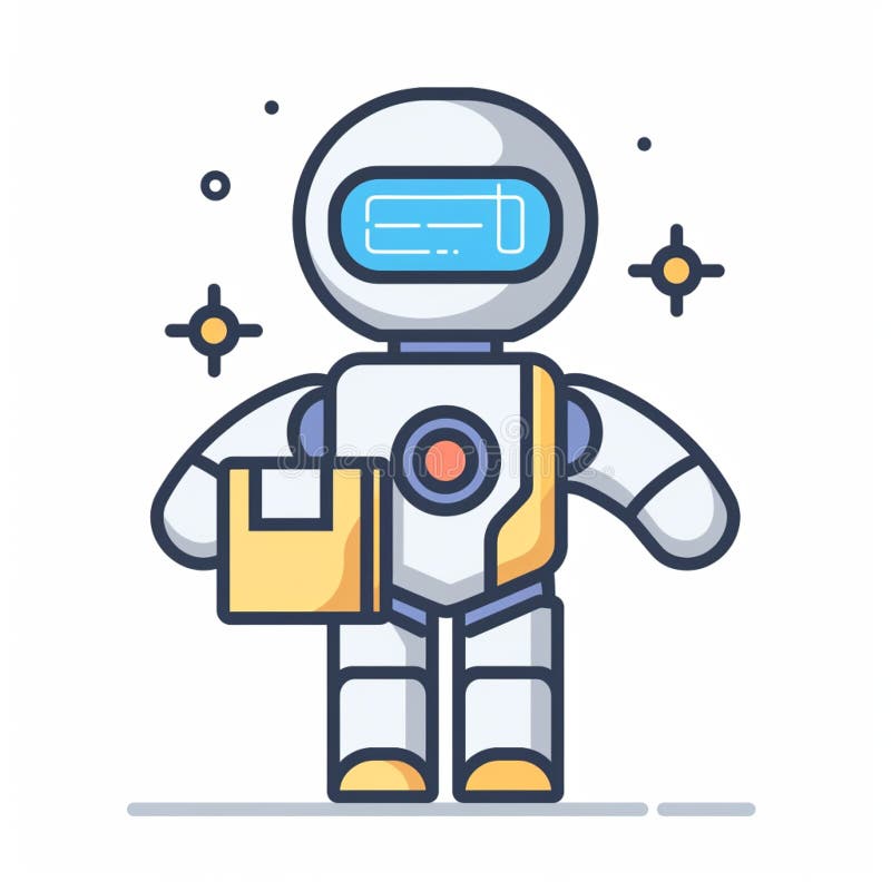 Robot Delivery, Robotic Man Carrying Box, Delivery Worker, Courier ...