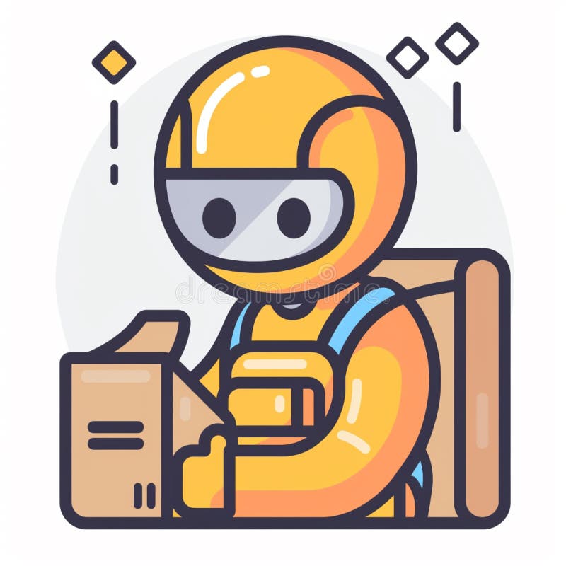 Robot Delivery, Robotic Man Carrying Box, Delivery Worker, Courier ...