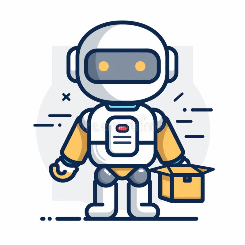 Robot Delivery, Robotic Man Carrying Box, Delivery Worker, Courier ...