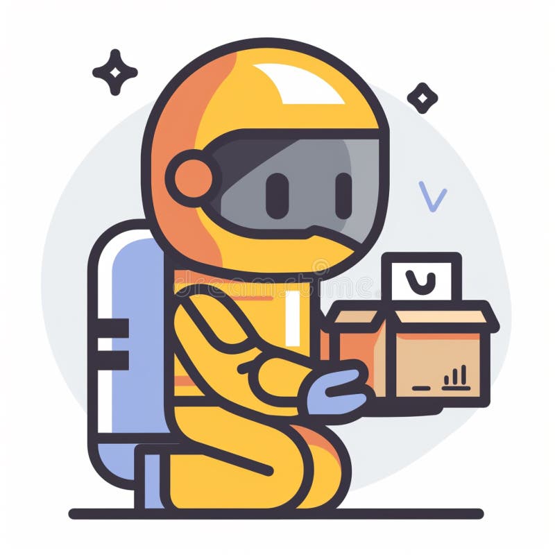 Robot Delivery, Robotic Man Carrying Box, Delivery Worker, Courier ...