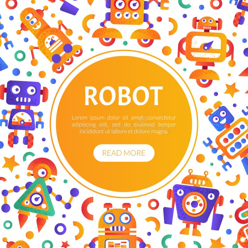 Robot Design with Futuristic Modern Bot and Android Vector Template ...