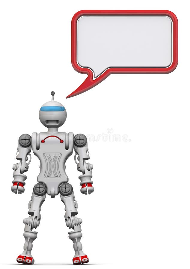 The Robot with the Dialog Cloud Stock Illustration - Illustration of ...