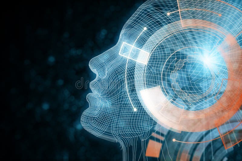 Robot with Digital Turquoise Brain Stock Illustration - Illustration of ... Robot with Digital Turquoise Brain Stock Illustration - Illustration of ...