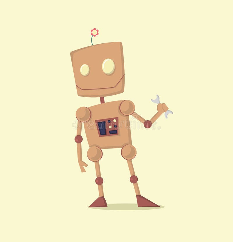 Robot Divertido Del Vector De La Historieta Ilustración del Vector ...