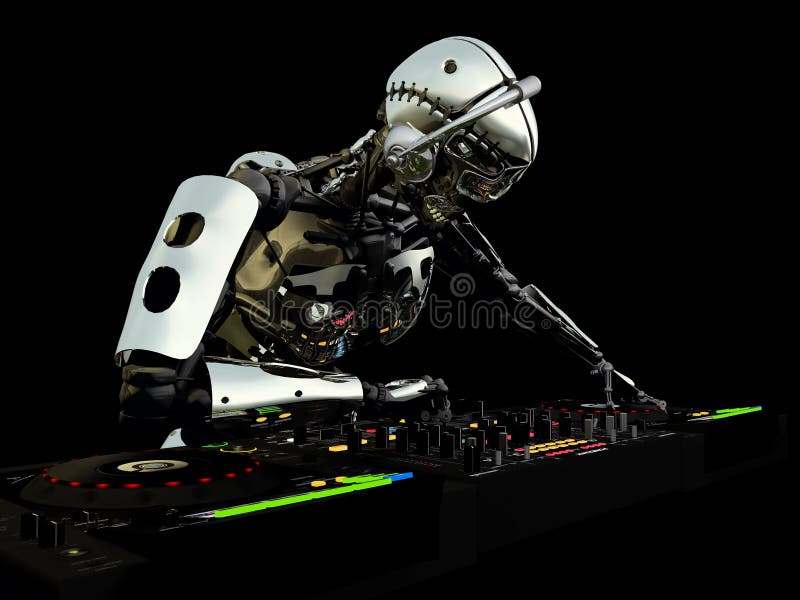Robot DJ stock illustration. Illustration of panels, mechanical - 46606797