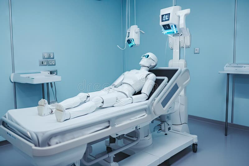 Robot Doctor, Performing Complex Operation on Human Patient Stock ...