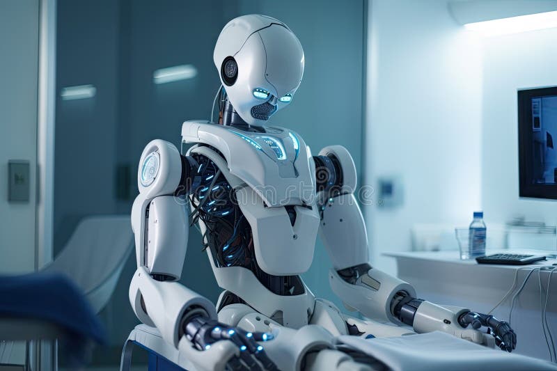 Robot Doctor, Performing Intricate on Patient Stock Illustration ...