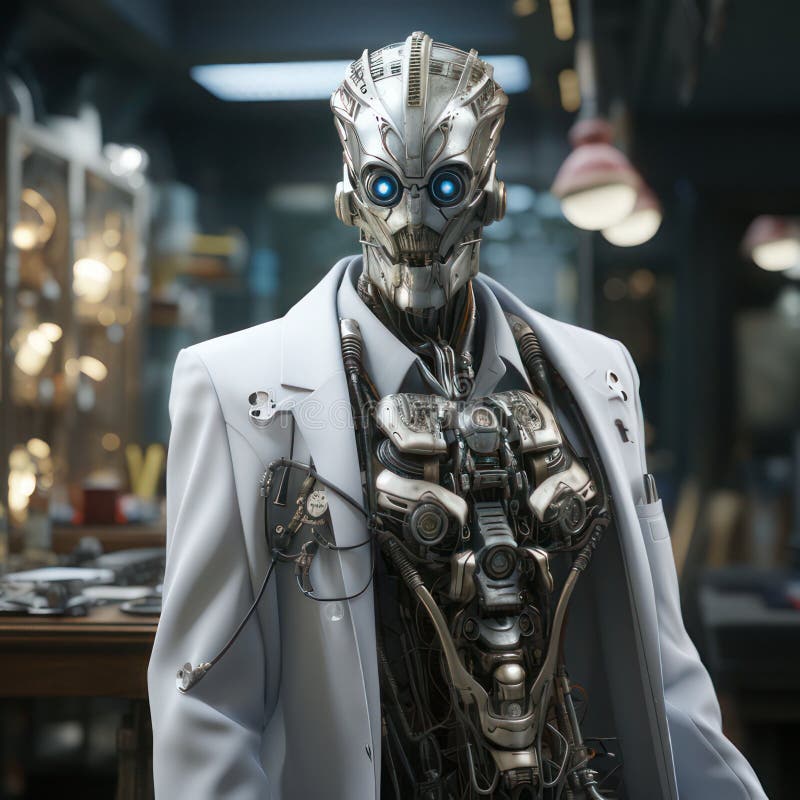 Robot Doctor in a White Coat, Technology of the Future. AI Generative Stock Illustration ...