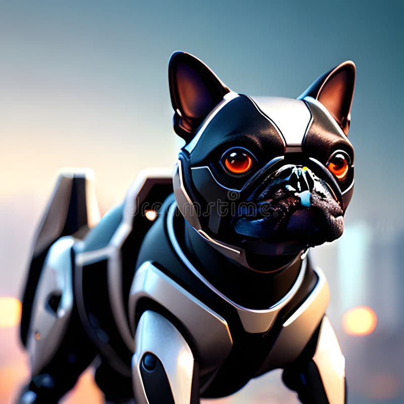 Robot Dog in the Future. Generative AI Stock Illustration ...