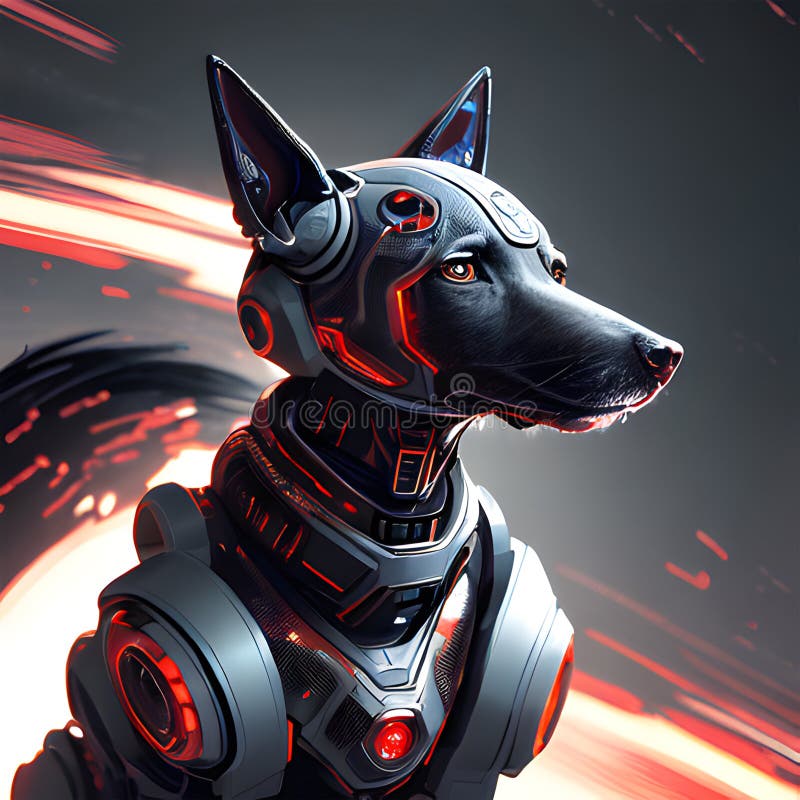 Robot Dog in the Future. Generative AI Stock Illustration ...