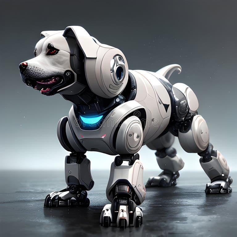 Robot Dog in the Future. Generative AI Stock Illustration ...