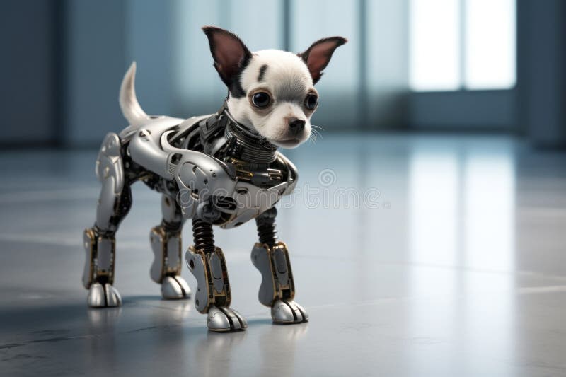 Robot Dog Pet Closeup Indoor Stock Image - Image of design, metal ...