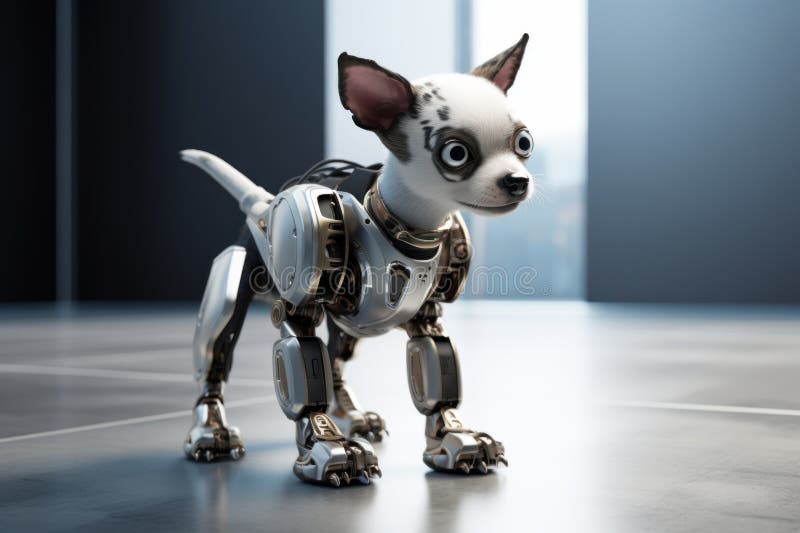 Robot Dog Pet Closeup Indoor Stock Image - Image of digital, cyber ...