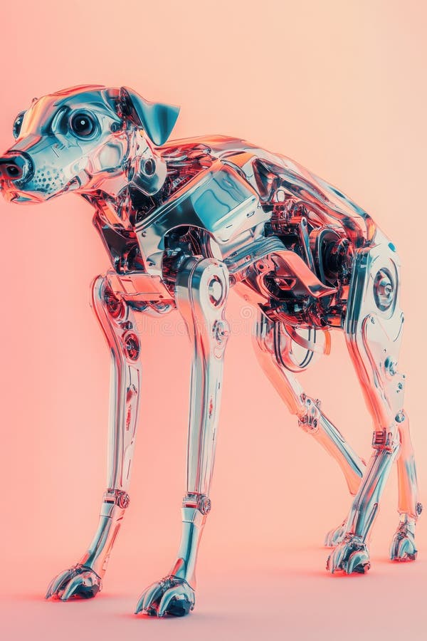 Robot Dog on Pink Surface stock image. Image of minimalist - 377527227