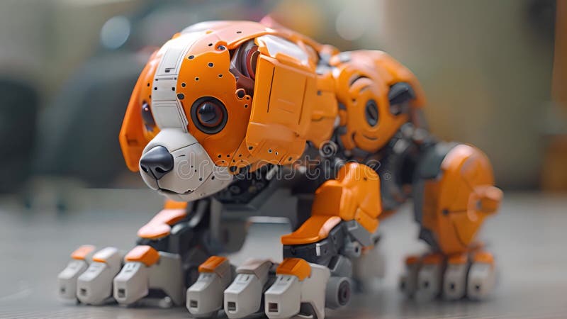 A Robot Dog Standing on a Table. Robot Dog Standing on Table Stock ...